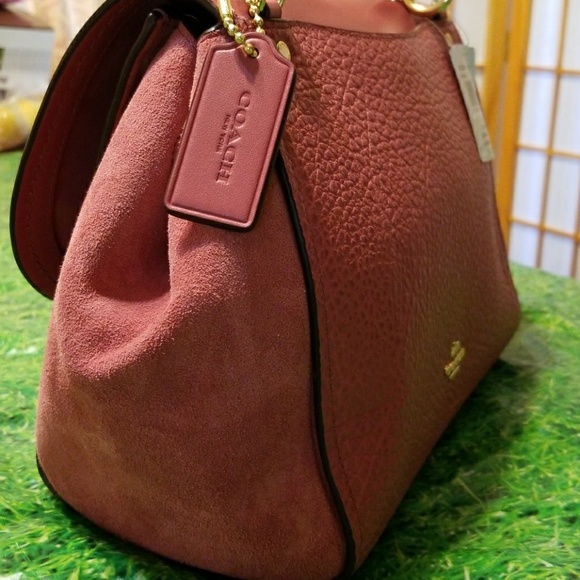 Coach | Bags | Coach Bag Leather Suede Rouge Color New | Poshmark